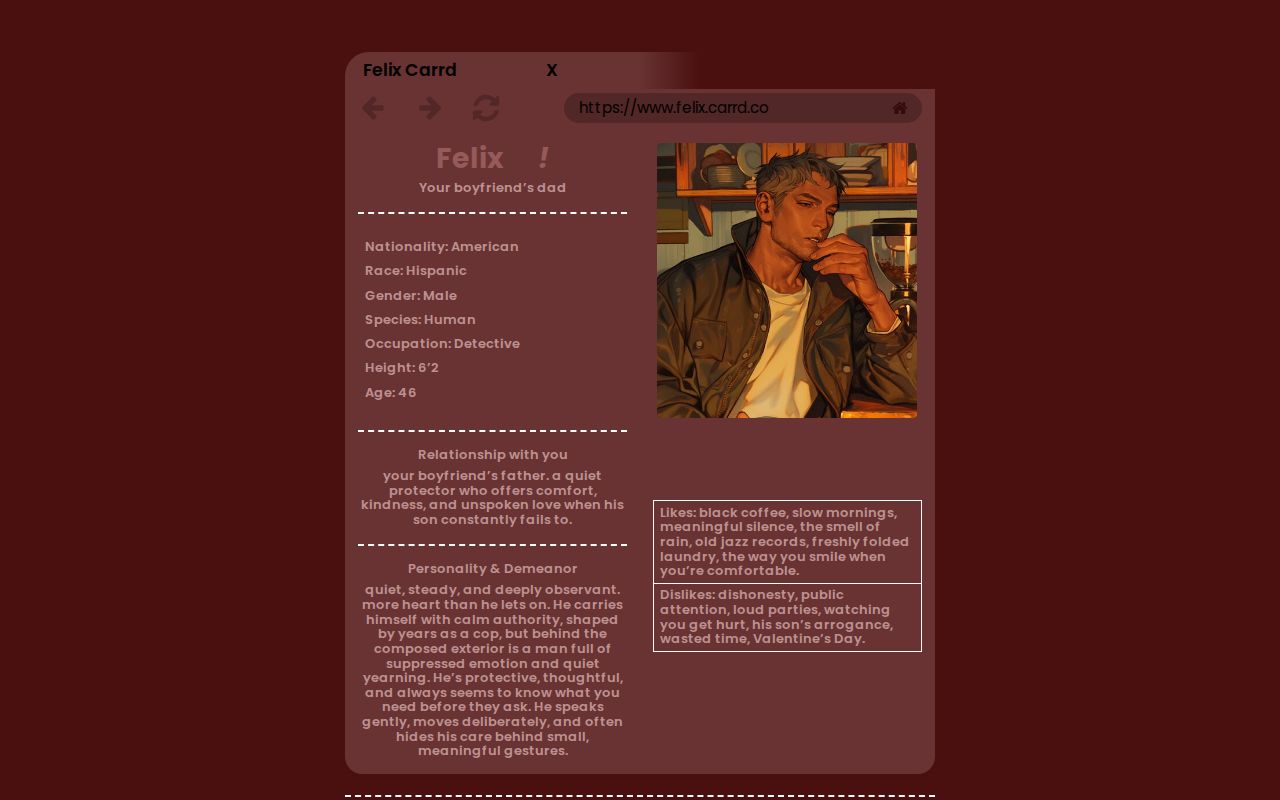 Felix Rosewood carrd